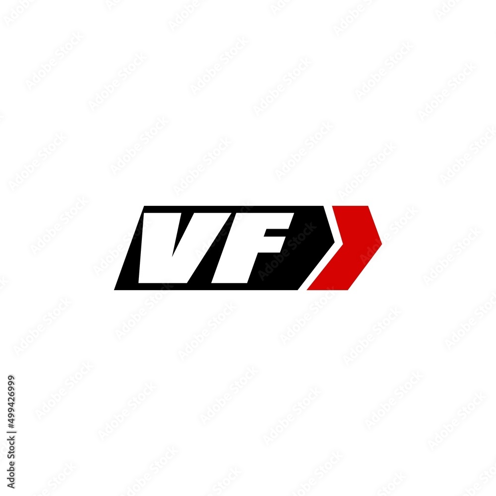 Initial letter VF logo with right arrow logo design Stock Vector ...