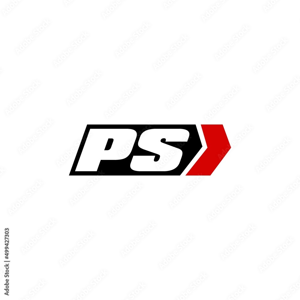 Initial letter PS logo with right arrow logo design Stock Vector ...