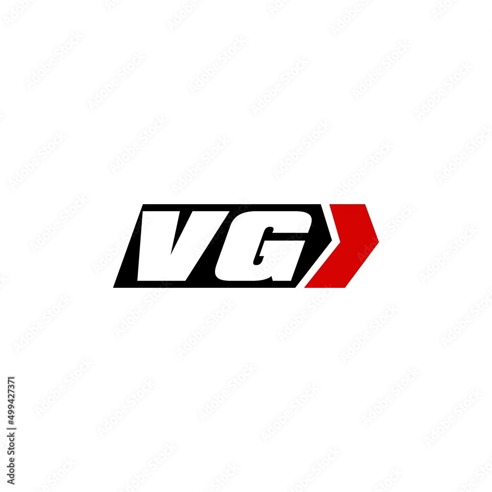 Initial letter VG logo with right arrow logo design Stock Vector ...
