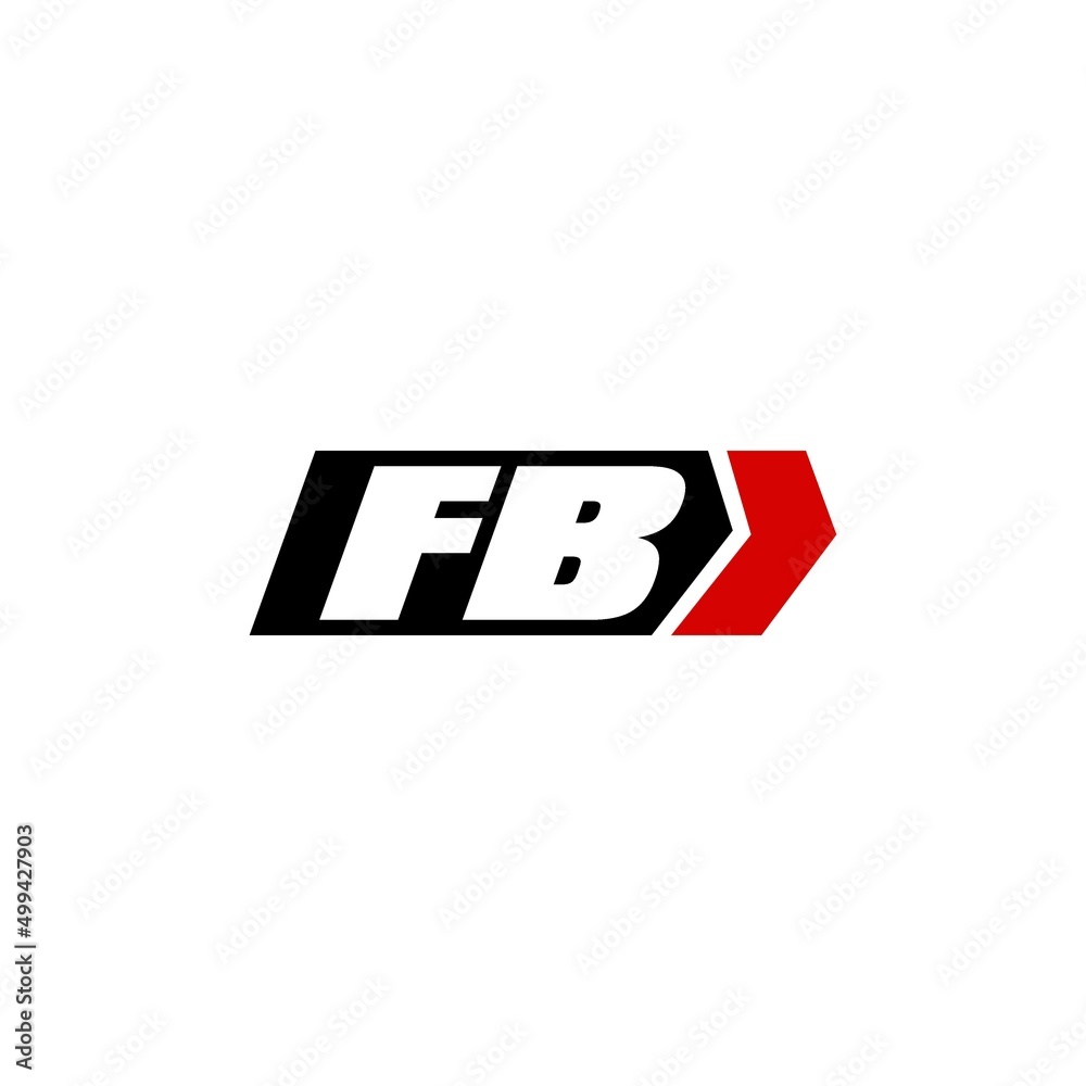 Initial letter FB logo with right arrow logo design Stock Vector ...