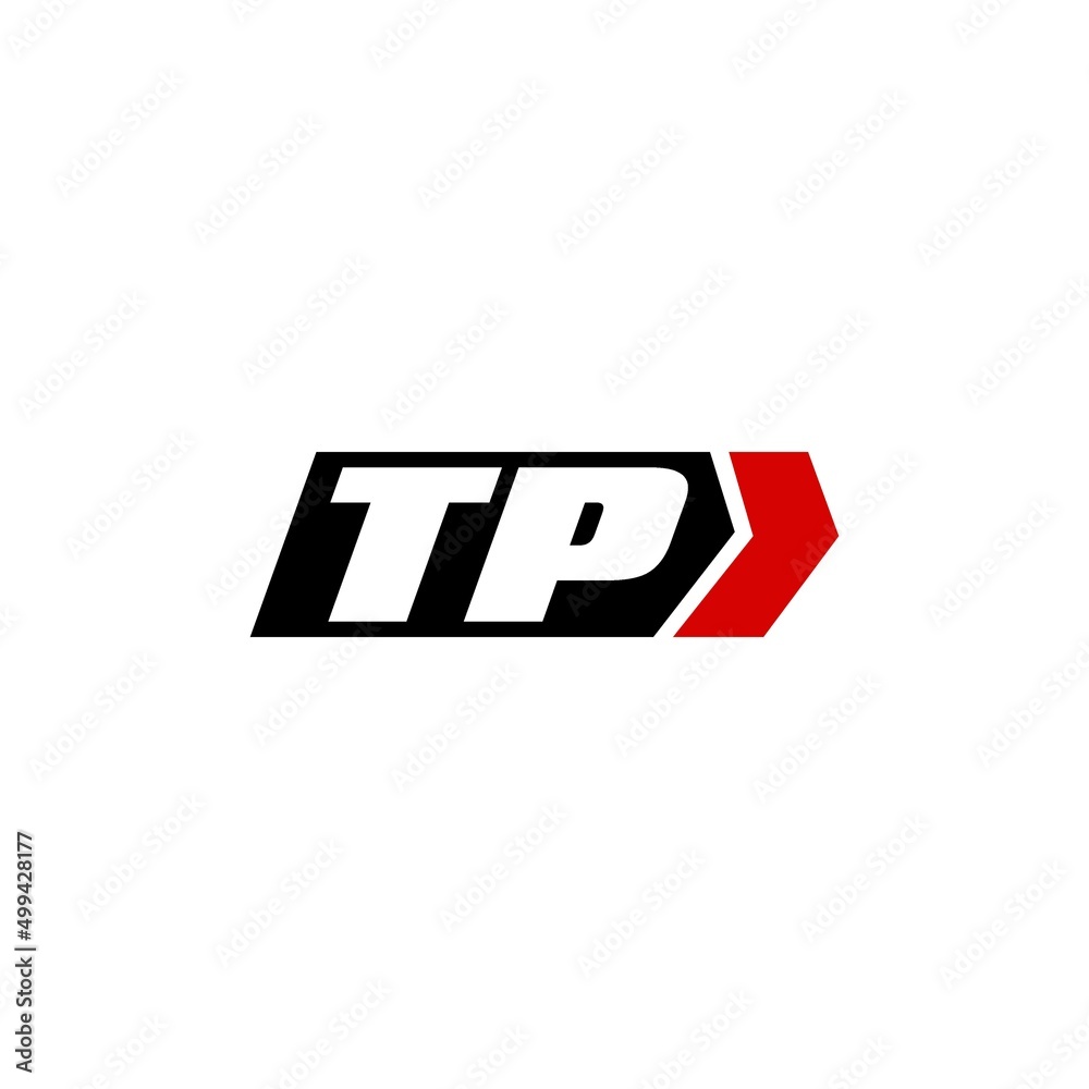 Initial letter TP logo with right arrow logo design Stock Vector ...