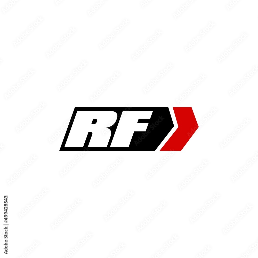 Initial letter RF logo with right arrow logo design Stock Vector ...