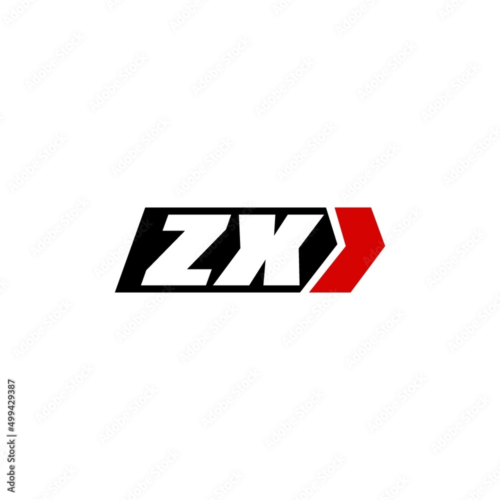 Initial letter ZX logo with right arrow logo design Stock Vector ...