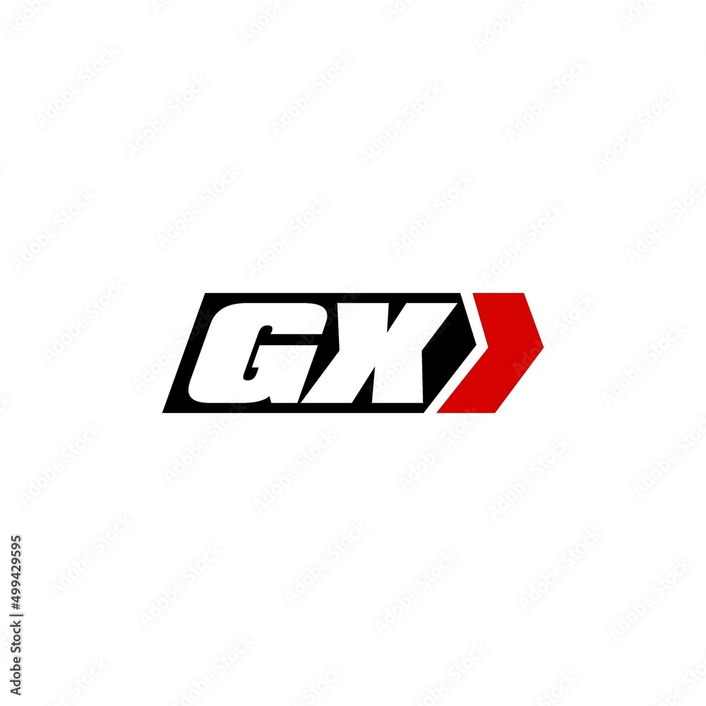 Initial letter GX logo with right arrow logo design Stock Vector ...