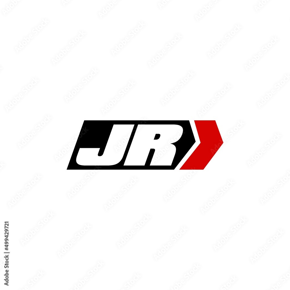 Initial letter JR logo with right arrow logo design Stock Vector ...