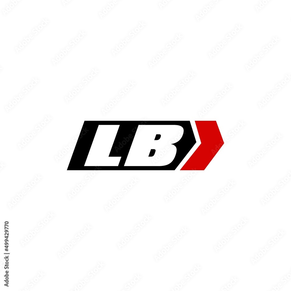 Initial letter LB logo with right arrow logo design Stock Vector ...