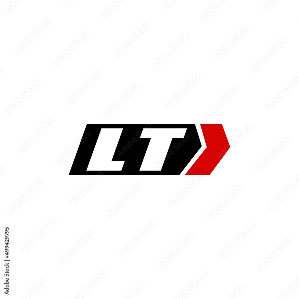 Initial letter LT logo with right arrow logo design Stock Vector ...