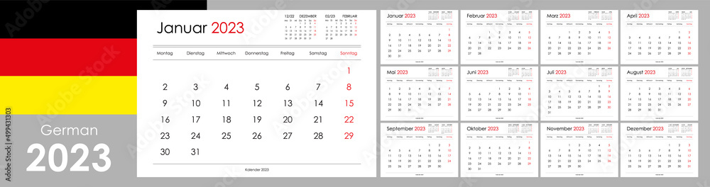 Calendar for 2023 year. An organizer and planner for every day. Week ...