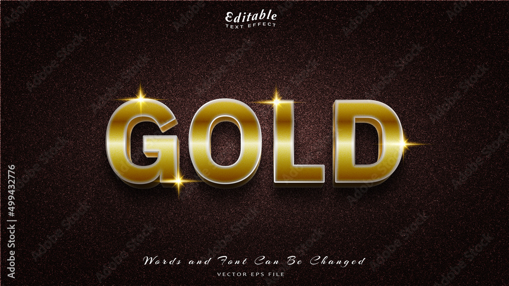 gold editable text effect free font Stock Vector | Adobe Stock