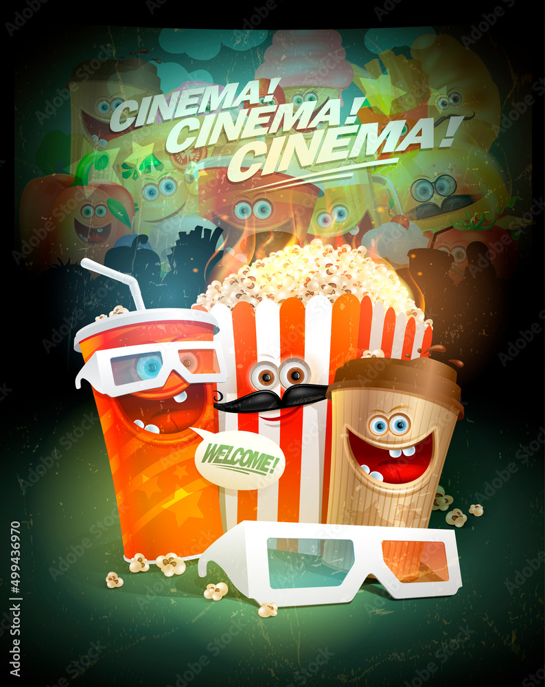Cinema poster, cafe menu cover, flyer or invitation card design ...