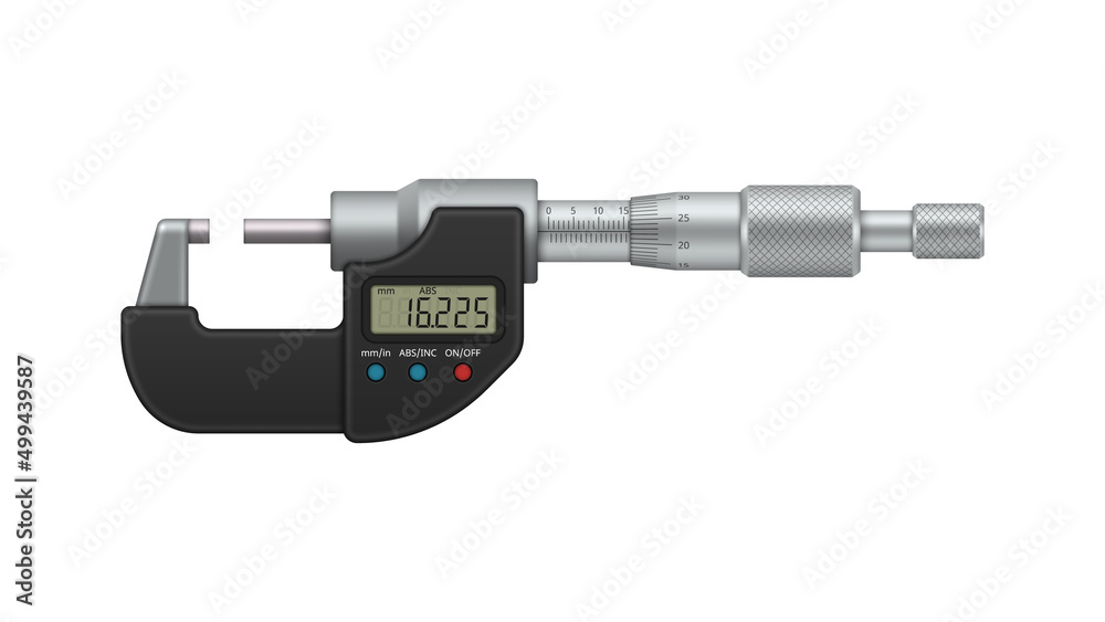 Thickness gauge electronic isolated on white background. Thickness ...