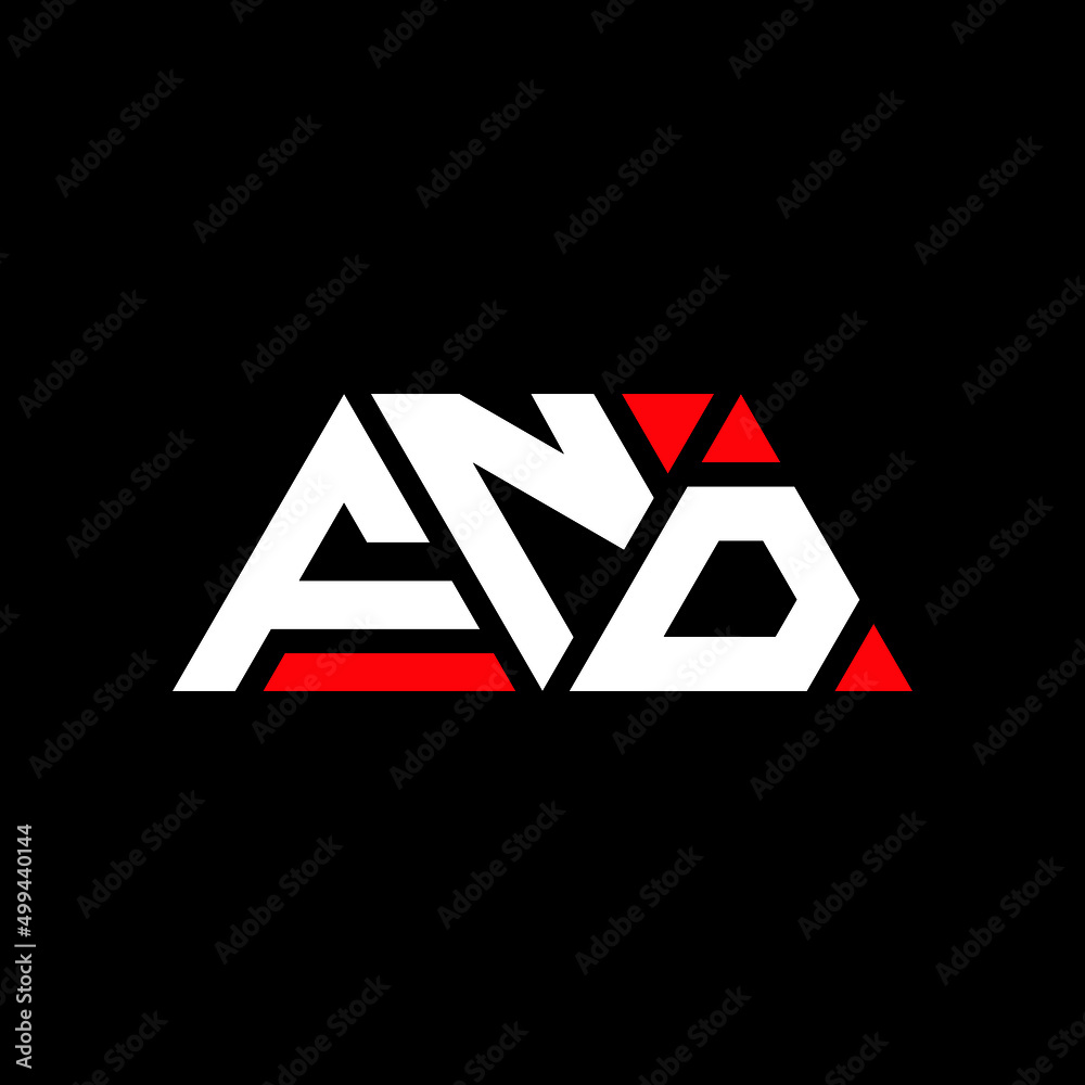FND triangle letter logo design with triangle shape. FND triangle logo ...