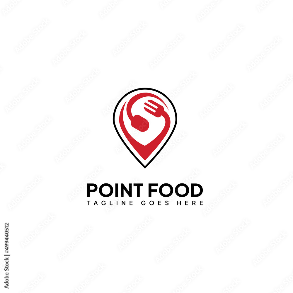 Point Food Logo Template. Food Location Symbol Logo Vector. Stock ...