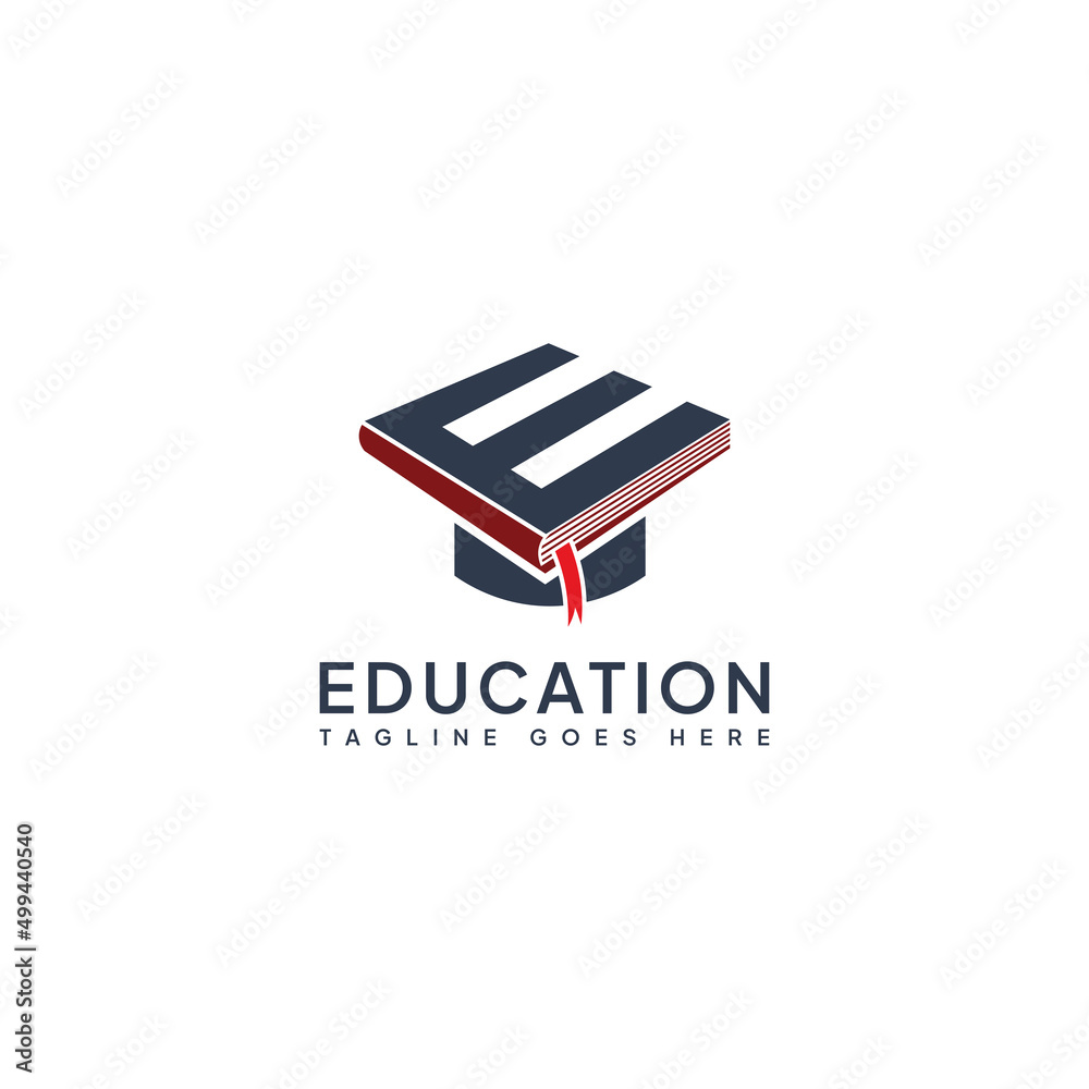 Letter E Education Logo Template. Symbol Hat toga logo vector. Stock ...