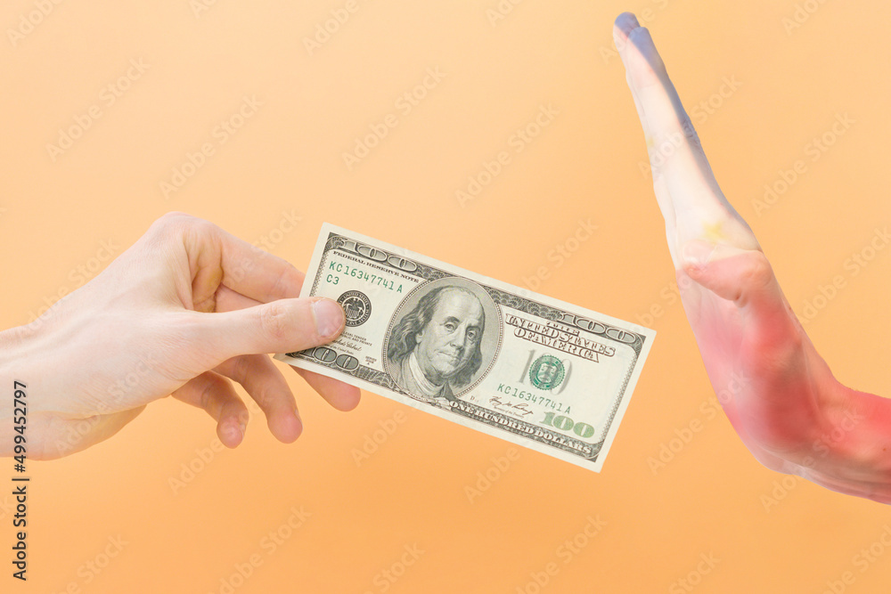 Say no dollar. The hand gesture of the Philippines rejects dollars. One ...