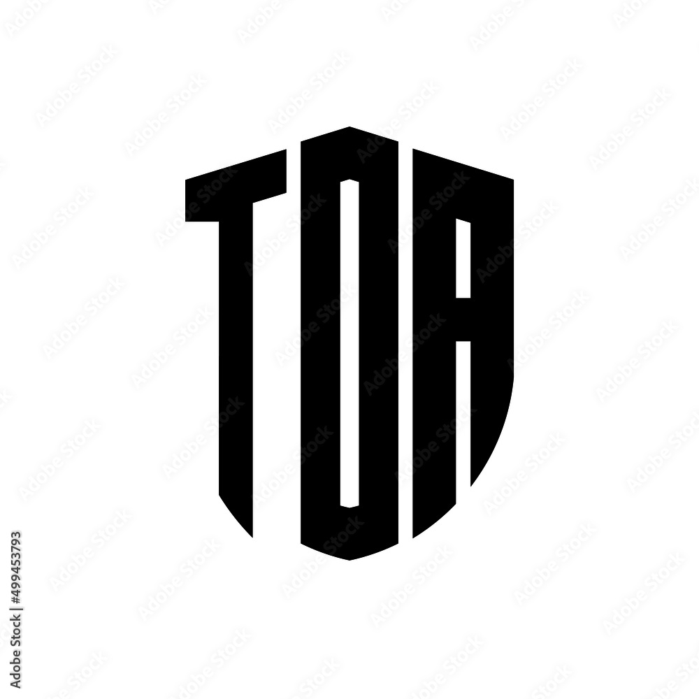 TOA letter logo design. TOA modern letter logo with black background ...