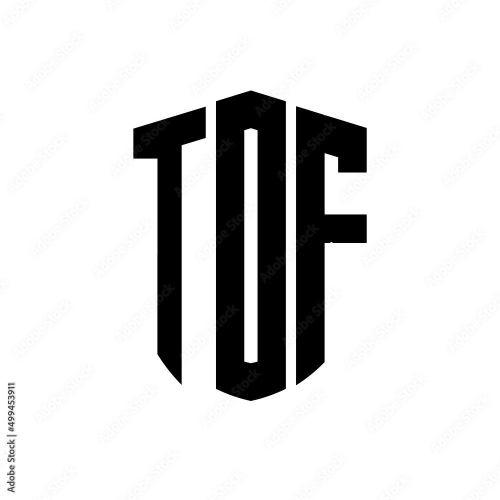 TOF letter logo design. TOF modern letter logo with black background ...