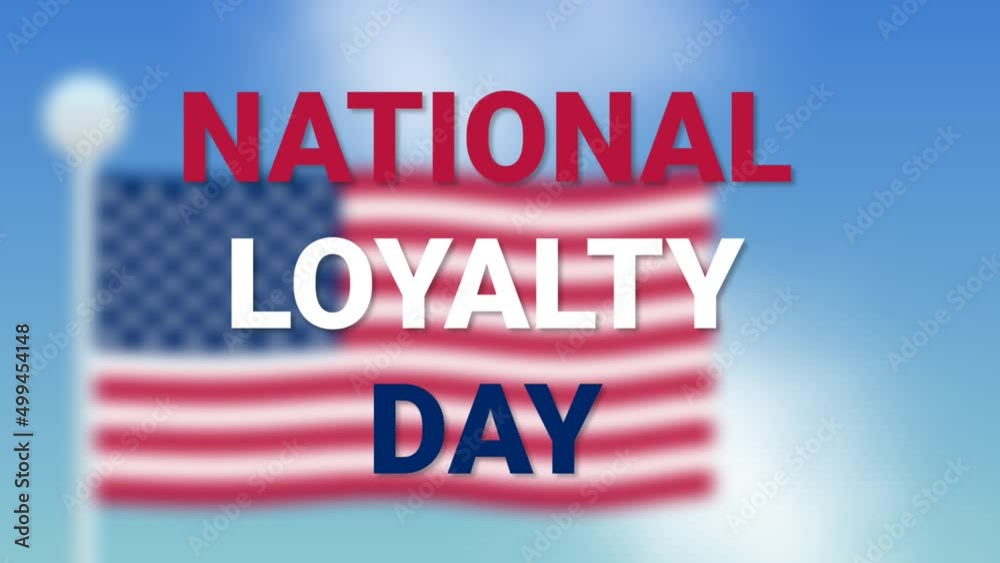 National loyalty day hendwriting motion animation isolated on usa Flag ...