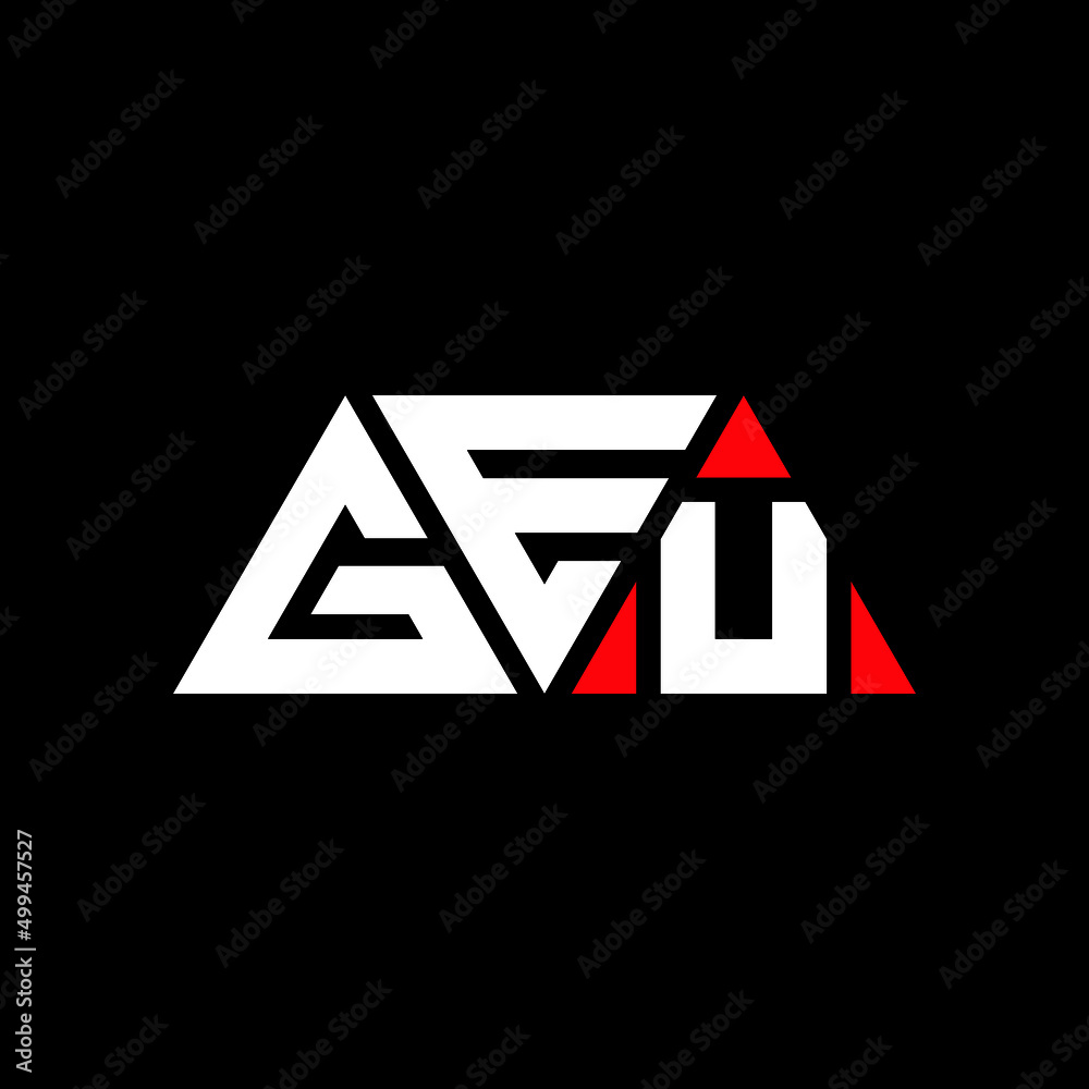 Vetor de GEU triangle letter logo design with triangle shape. GEU ...