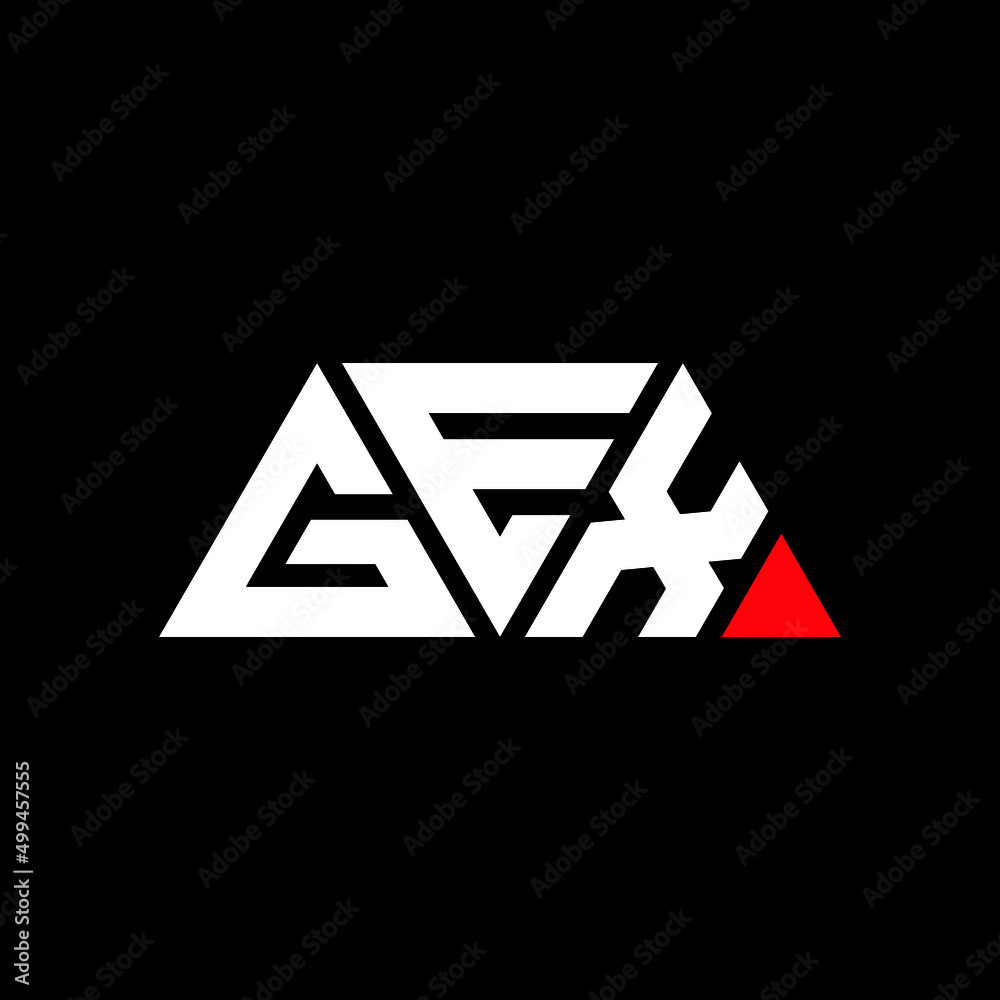 GEX triangle letter logo design with triangle shape. GEX triangle logo ...