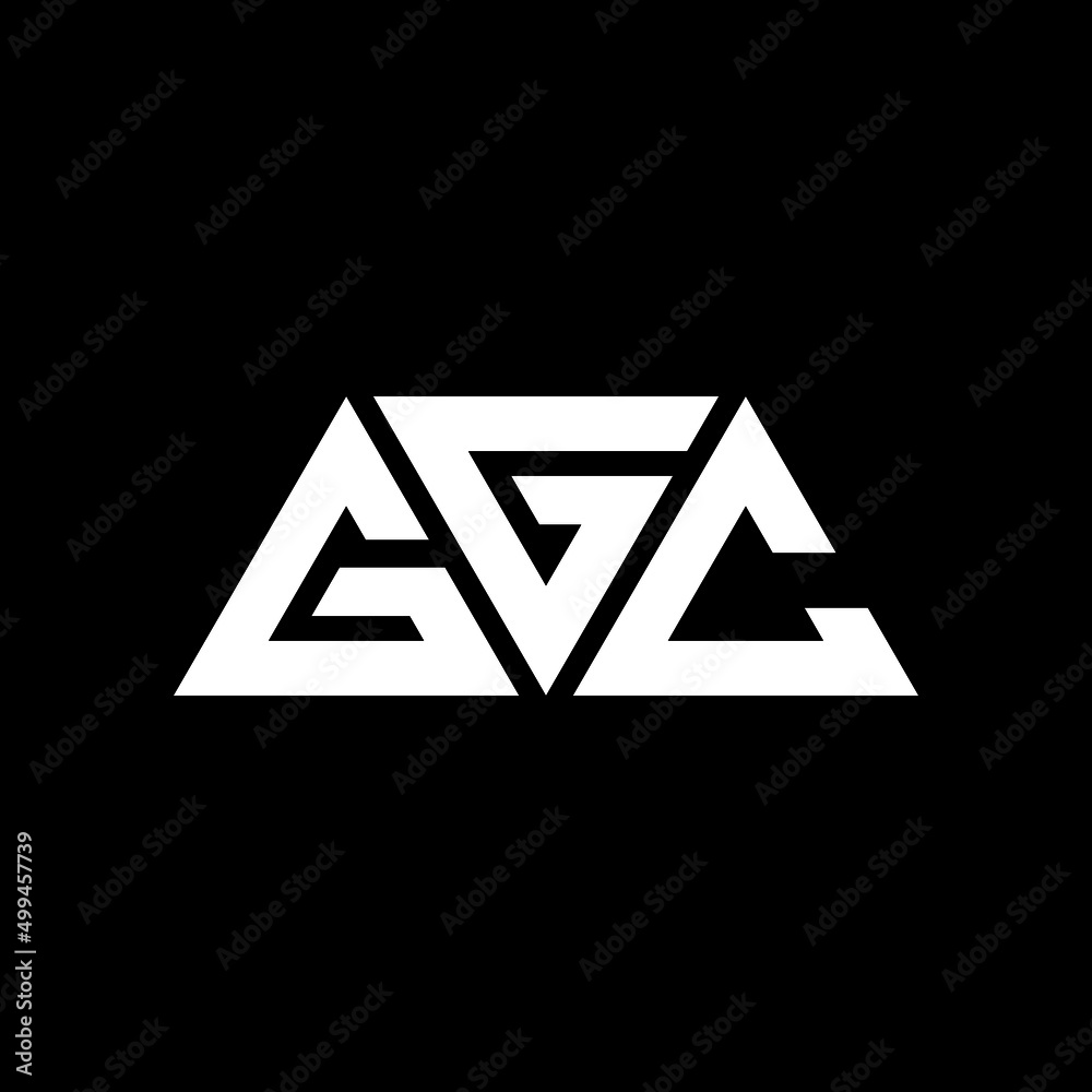 GGC triangle letter logo design with triangle shape. GGC triangle logo ...