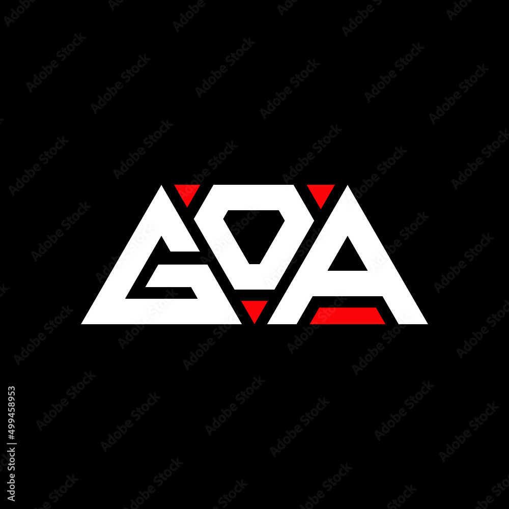 GOA triangle letter logo design with triangle shape. GOA triangle logo ...
