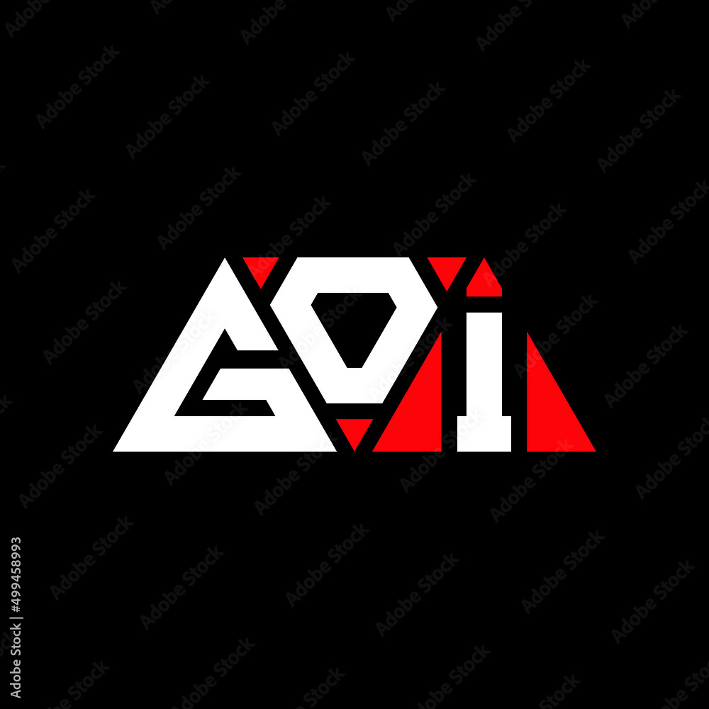 GOI triangle letter logo design with triangle shape. GOI triangle logo ...