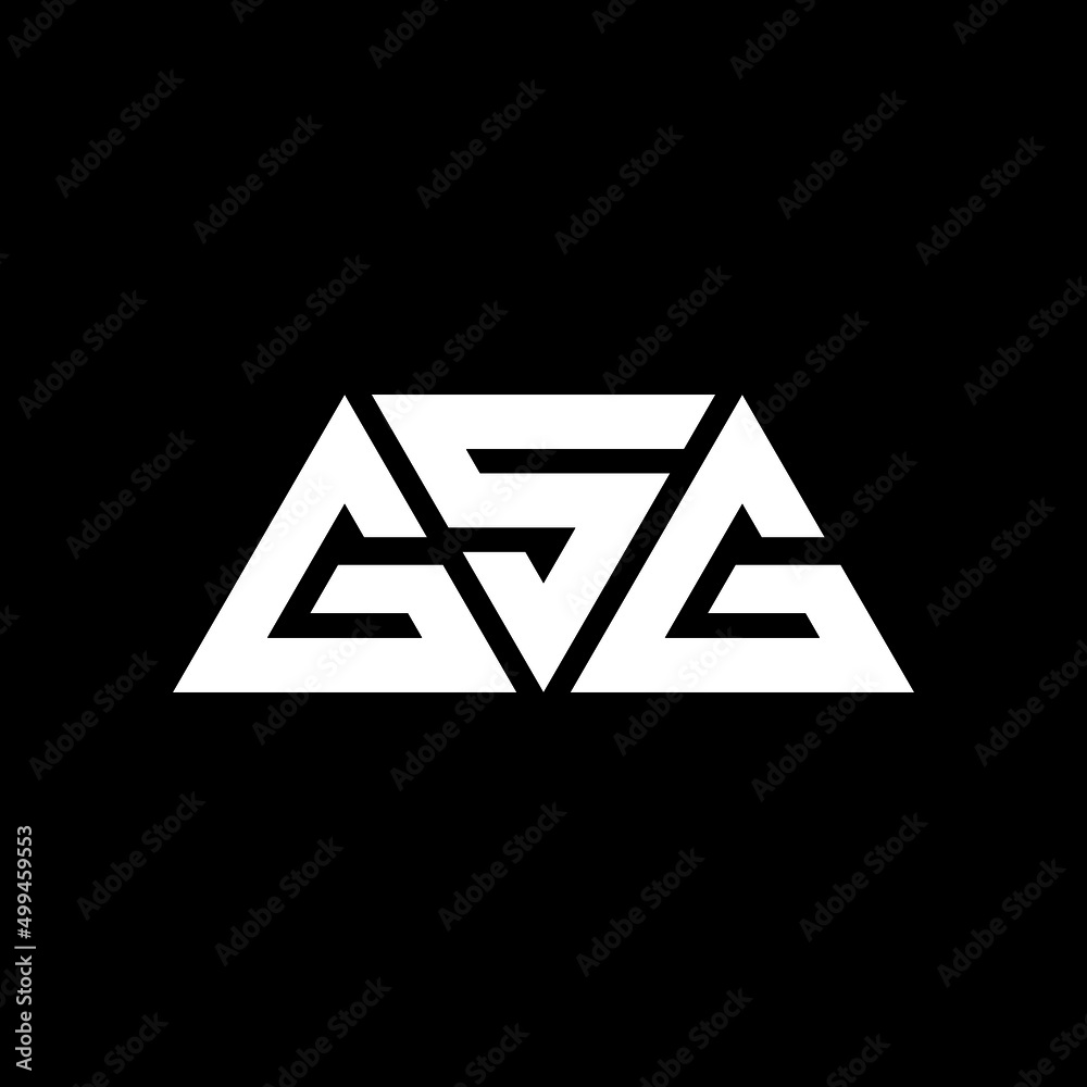 GSG triangle letter logo design with triangle shape. GSG triangle logo ...