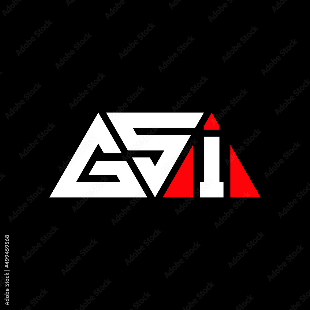 GSI triangle letter logo design with triangle shape. GSI triangle logo ...