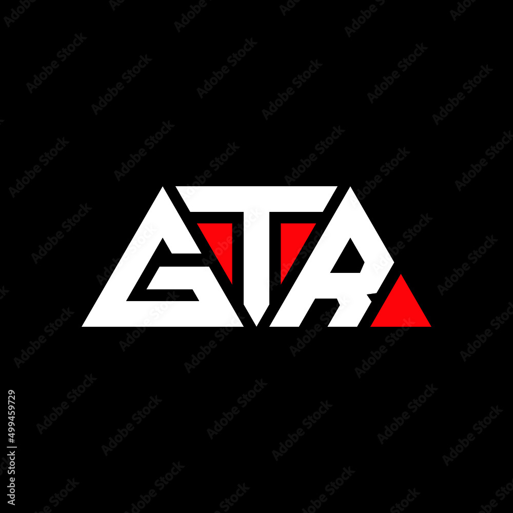 GTR triangle letter logo design with triangle shape. GTR triangle logo ...