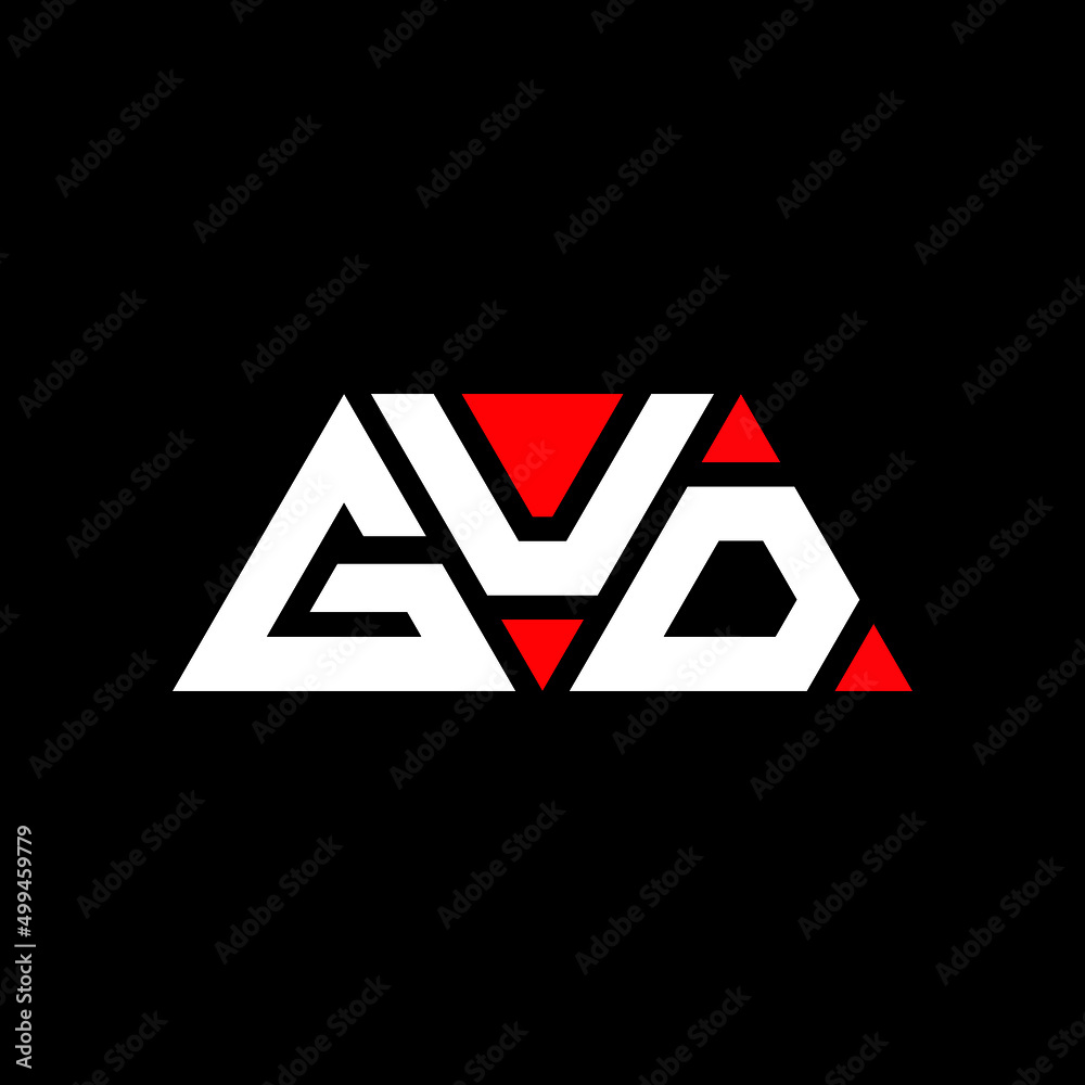 GUD triangle letter logo design with triangle shape. GUD triangle logo ...