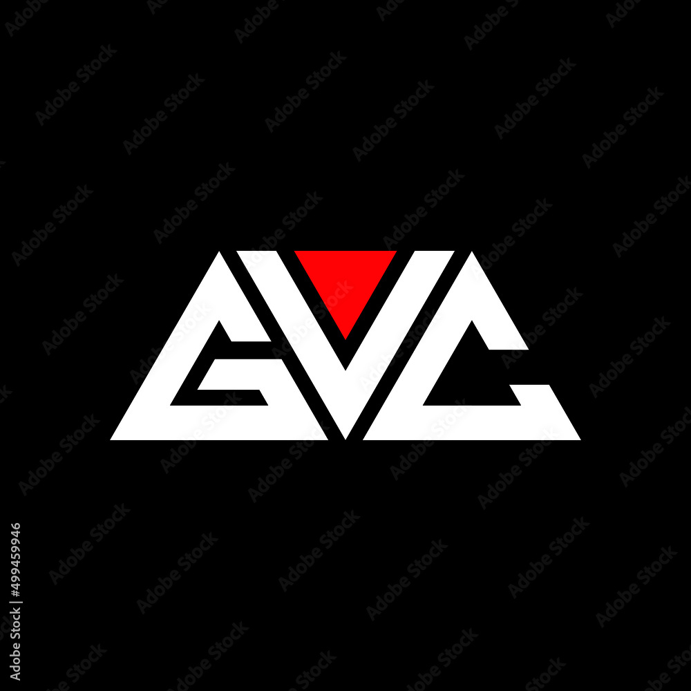GVC triangle letter logo design with triangle shape. GVC triangle logo ...