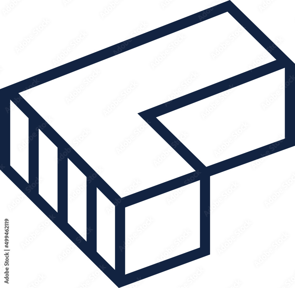 3D Corner L shaped Prism Stock Vector | Adobe Stock