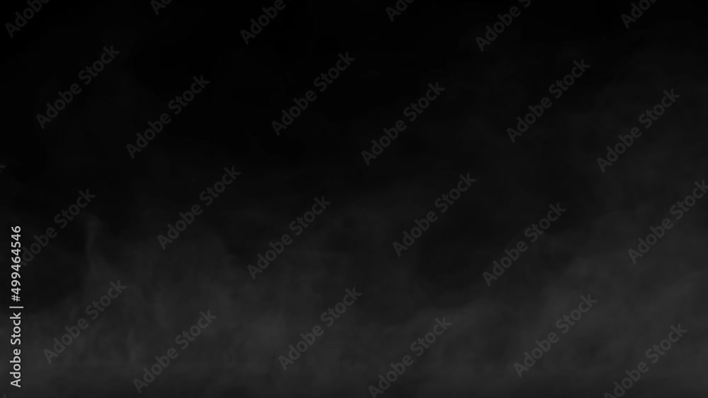 Mist flowing from below is moving on a green background. Smoke and ...