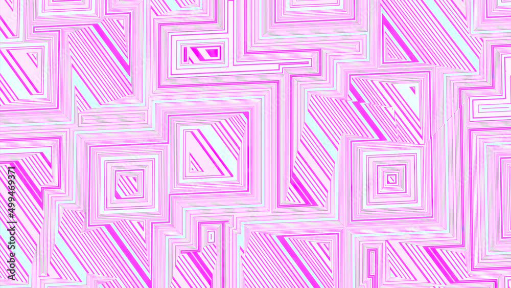 Moving geometric pattern with maze elements. Design. Hypnotic animation ...