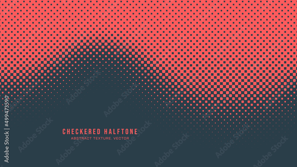 Chequered Halftone Pattern Vector Smooth Curved Border Red Blue ...