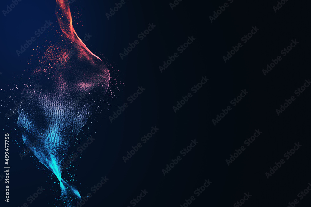 Abstract colorful mesh on dark background with mock up place ...