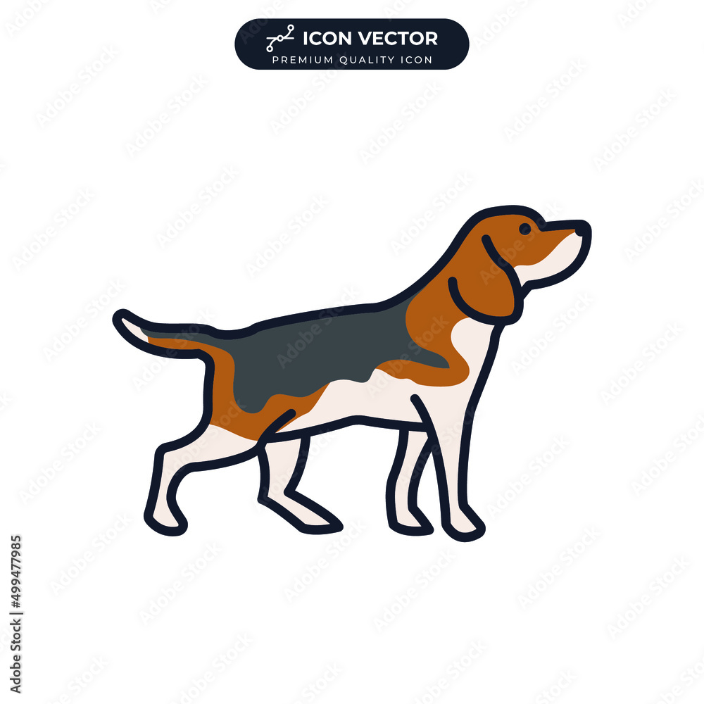 beagle dog icon symbol template for graphic and web design collection ...