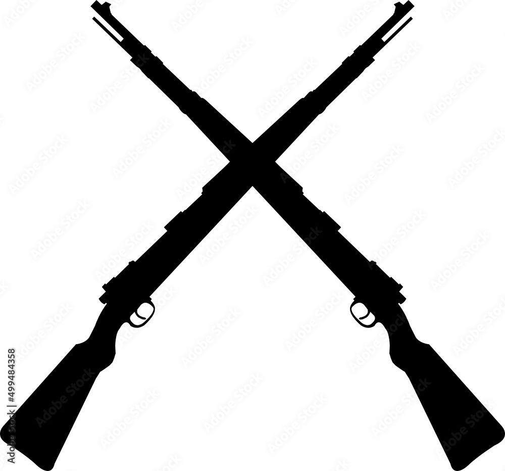 Stockvector TWO CROSSED Karabiner 98k KAR98 SNIPER RIFLE GUN WORLD WAR ...