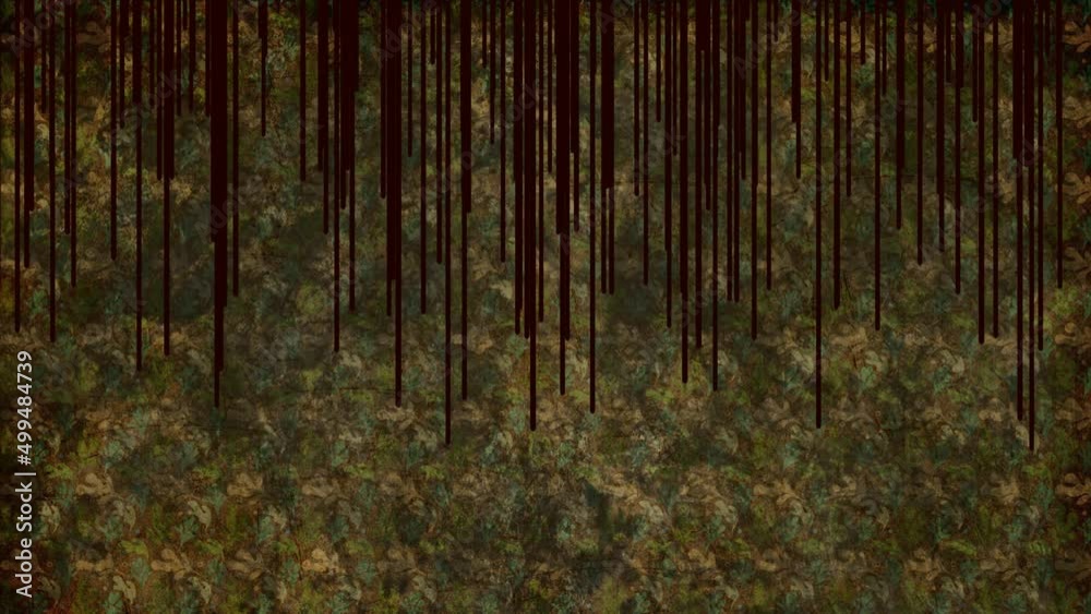 Streams of blood flow down the old messy grunge green wallpaper 4K ...
