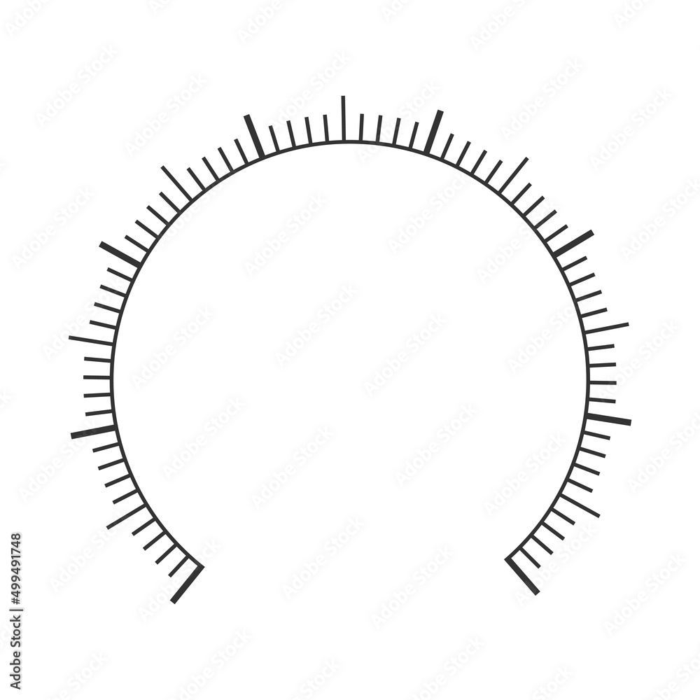 Round measuring chart dashboard template. Pressure meter, manometer ...