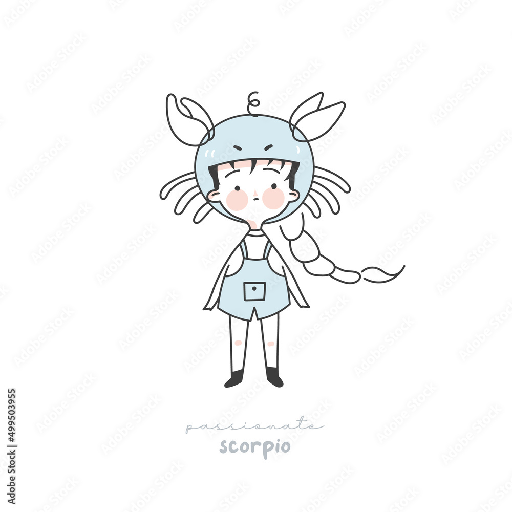 Zodiac sign scorpio illustration. Astrological horoscope symbol ...
