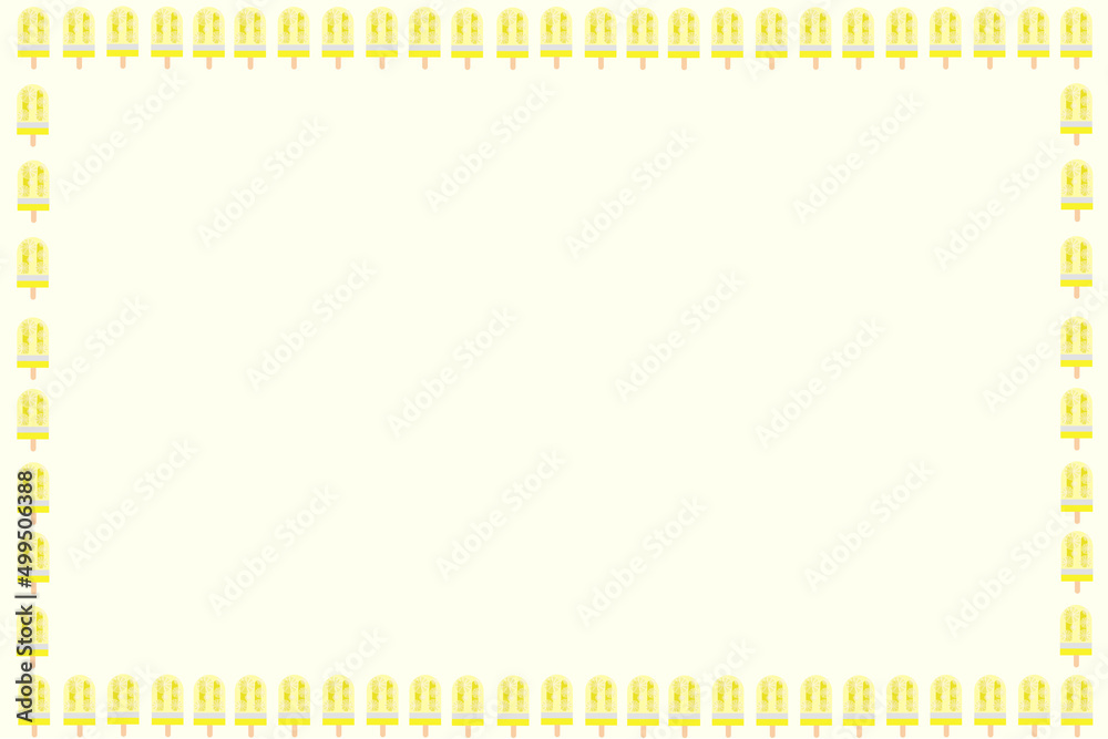 Banana flavored ice cream sticks Surrounded by pastel colors like a ...