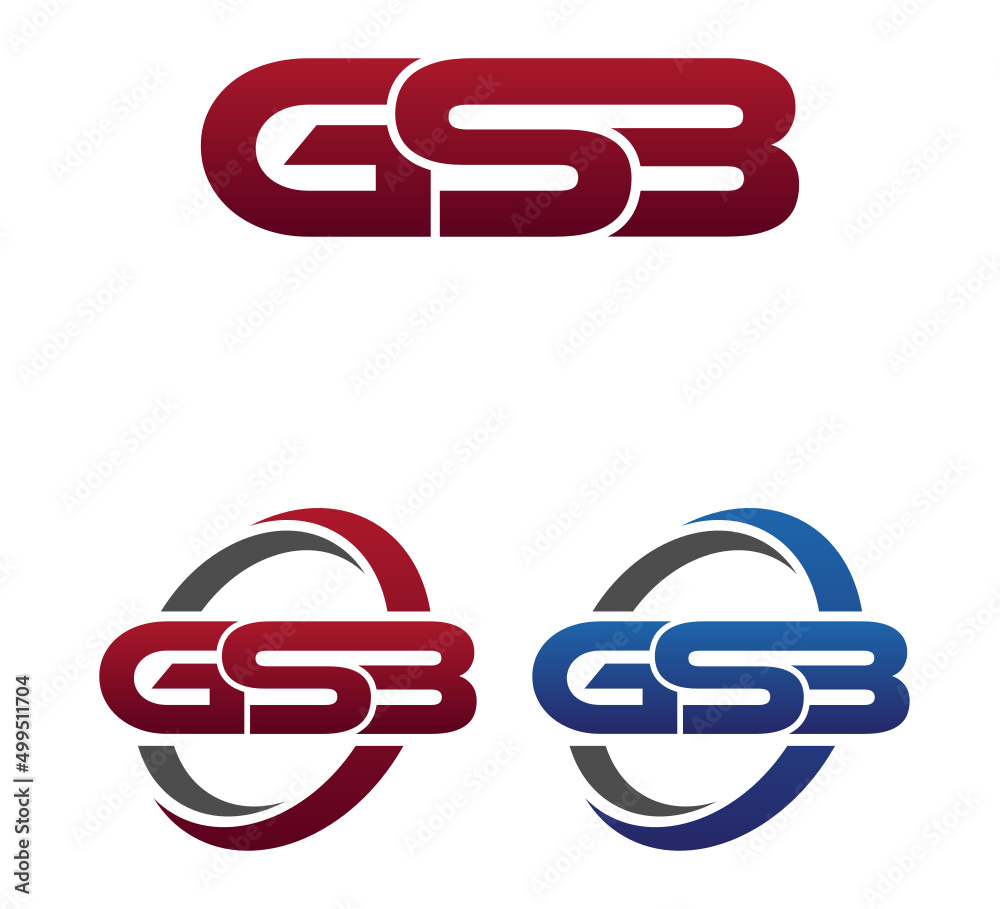 Vector Modern 3 Letters Initial logo Vector Swoosh Red Blue GSB Stock ...