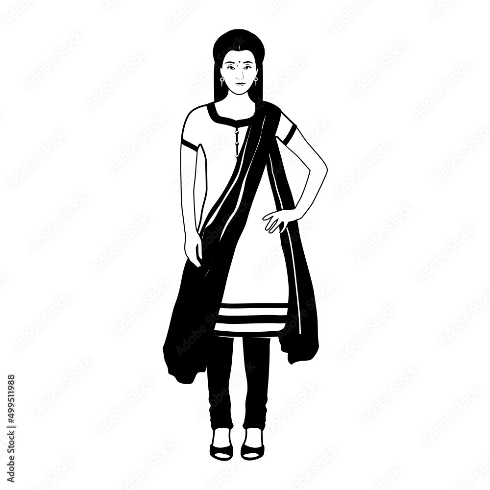 Indian Woman Stock Vector Adobe Stock
