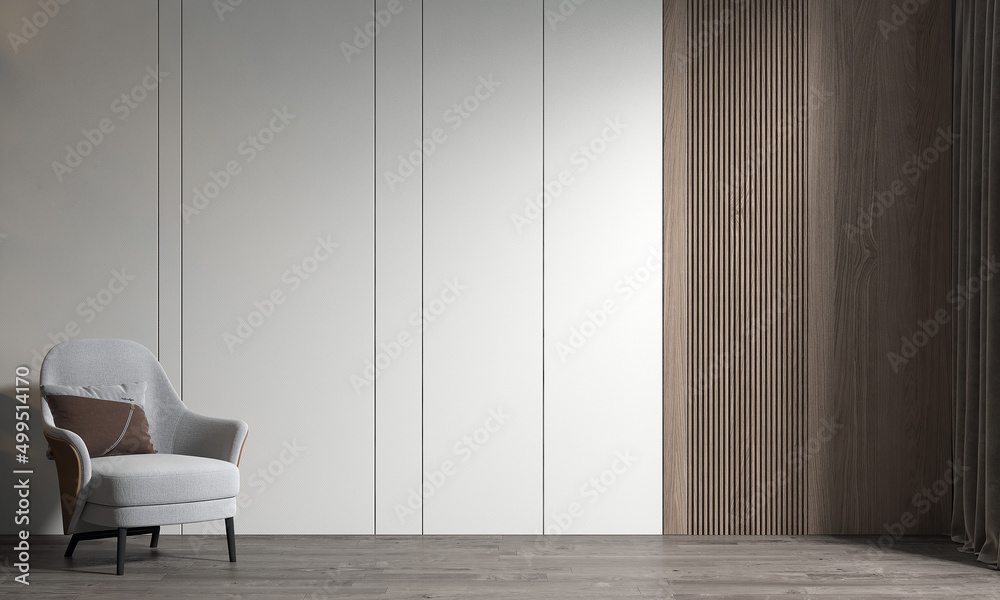 The modern living room interior design and empty wall texture ...