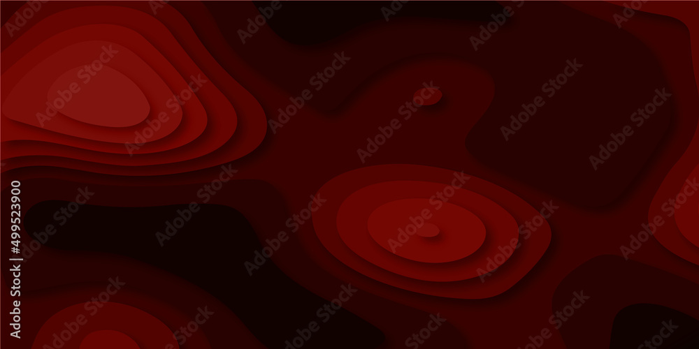 Luxury red abstract papercut background with 3d geometry circles and ...