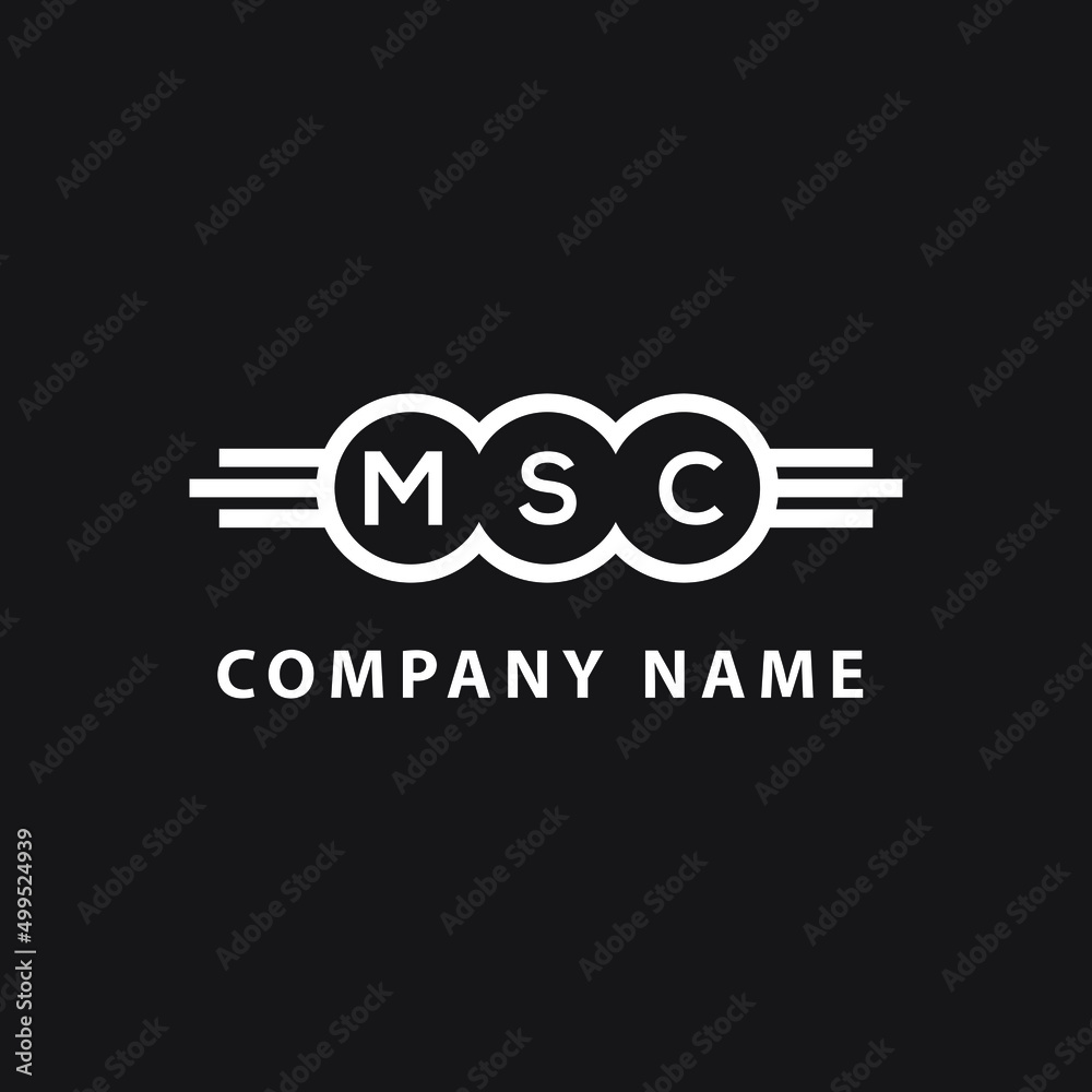 MSC letter logo design on black background. MSC creative initials ...