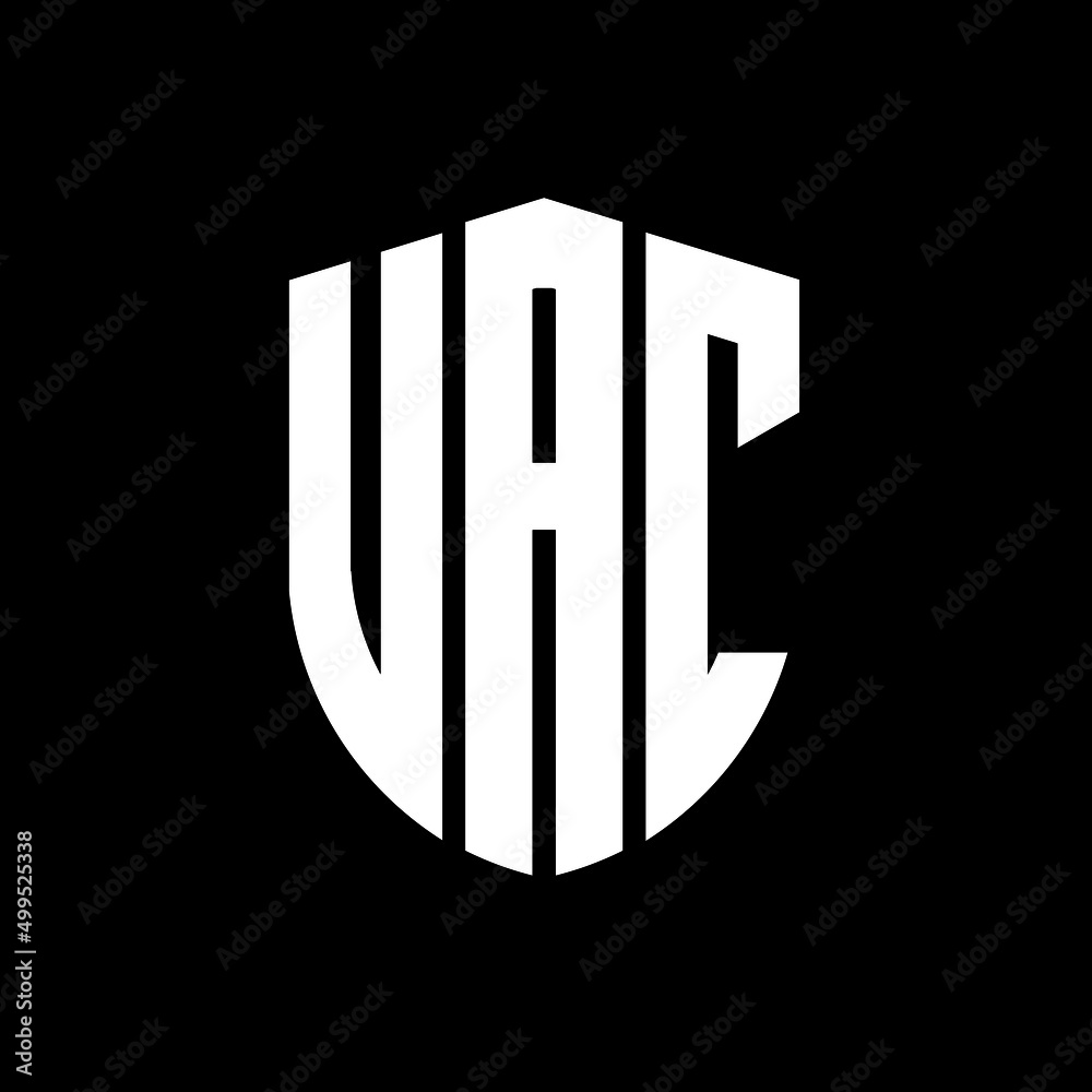 UAC letter logo design. UAC modern letter logo with black background ...