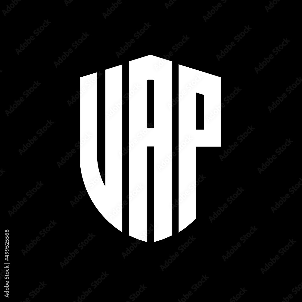 Vecteur Stock UAP letter logo design. UAP modern letter logo with black ...